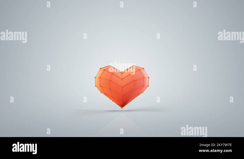 Red heart shape are jumping loopable 3D render animation 4k UHD ...