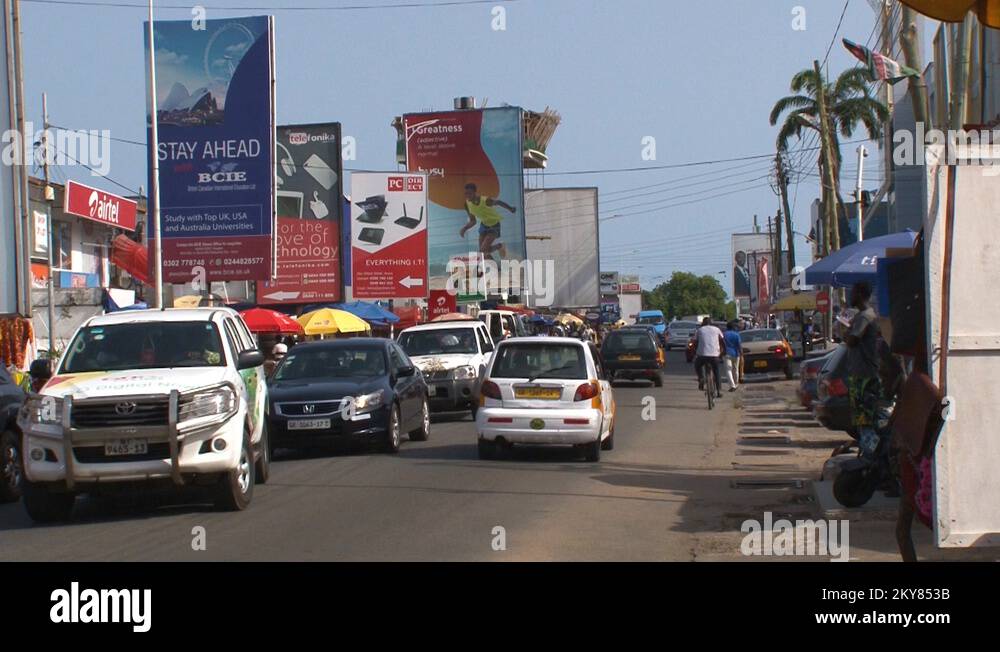 ACCRA, GHANA : Scenery of OXFORD STREET in OSU area Stock Video Footage ...