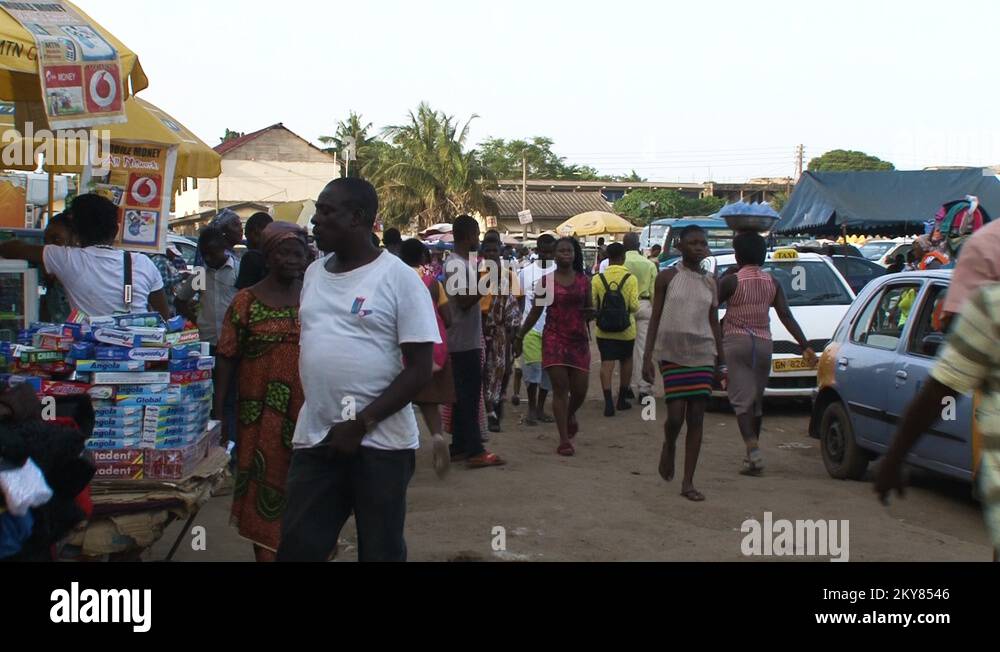 ACCRA, GHANA : Scenery of KANESHIE BUS TERMINAL Stock Video Footage - Alamy