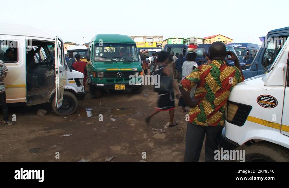 ACCRA, GHANA : Scenery of KANESHIE BUS TERMINAL Stock Video Footage - Alamy
