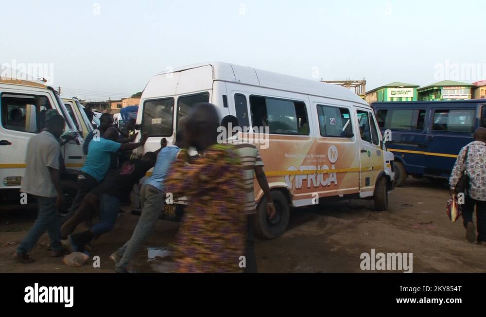 ACCRA, GHANA : Scenery of KANESHIE BUS TERMINAL Stock Video Footage - Alamy