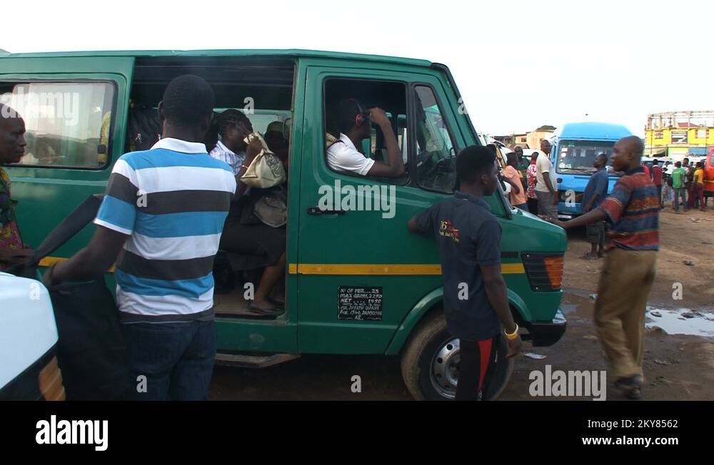 ACCRA, GHANA : Scenery of KANESHIE BUS TERMINAL Stock Video Footage - Alamy