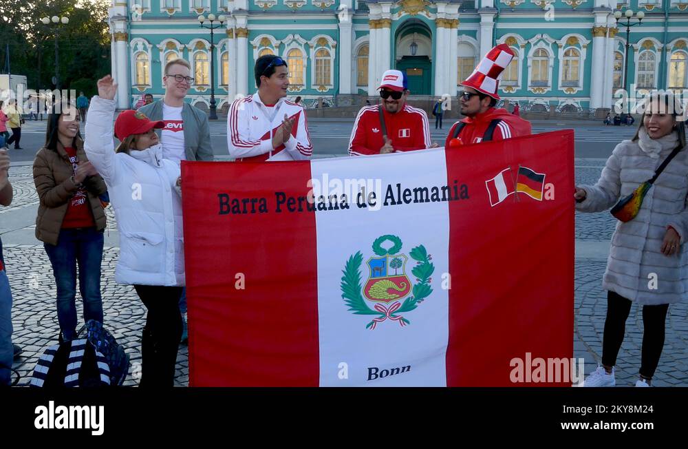 Peruvian happy football fans chanting in the street for their national ...