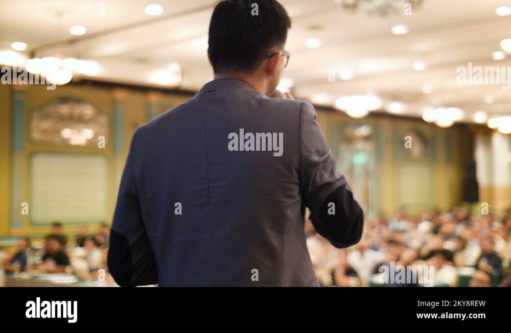 Speaking at microphone stage Stock Videos & Footage - HD and 4K Video ...
