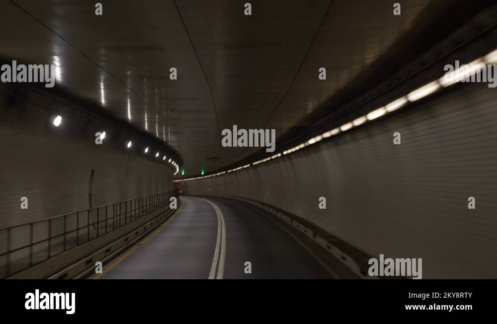 Lincoln Tunnel Inside. Going Through The Lincoln Tunnel Towards New ...