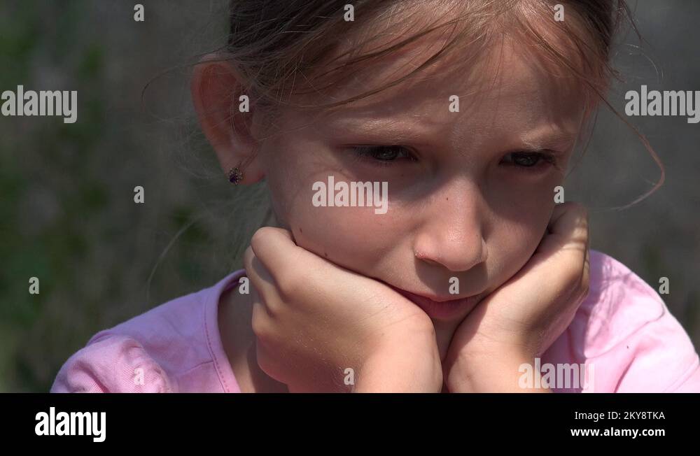 Crying Unhappy Child, Sad Depressed Stray Kid, Homeless Girl in ...