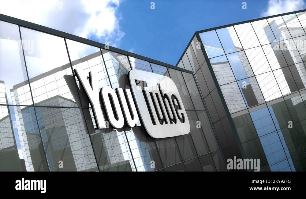 Editorial, Youtube logo on glass building Stock Video Footage - Alamy