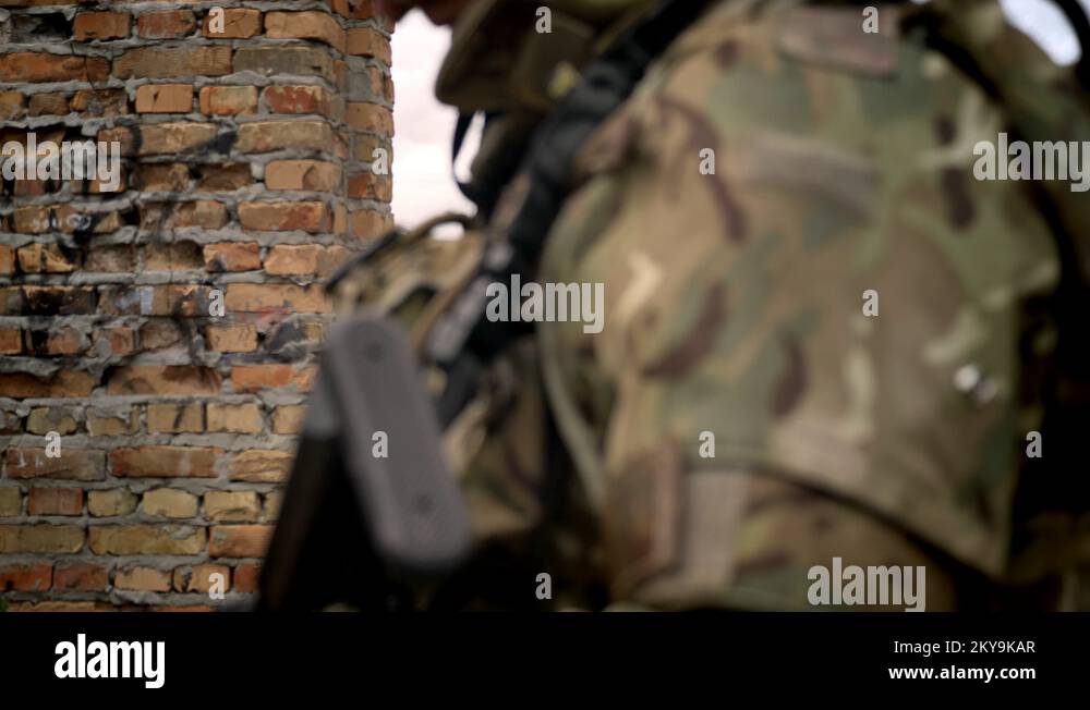 Army soldier military standing weapon rifle courage war Stock Videos ...