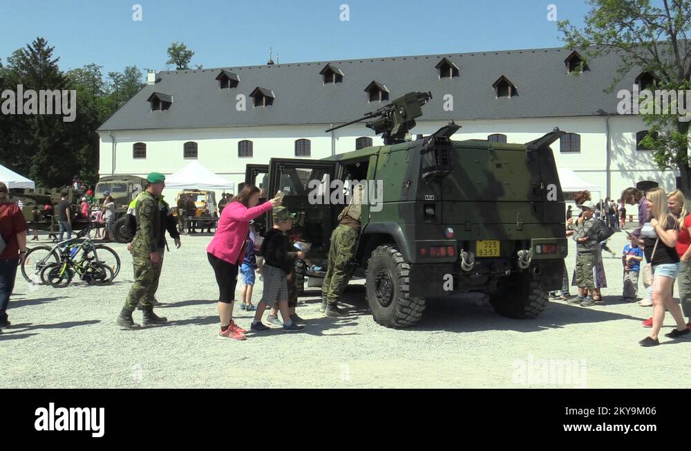 Lightweight armored vehicle Iveco LMV with machine gun, families with ...