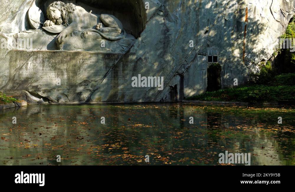 Famous Lion Monument (1820) by Bertel Thorvaldsen, Lucerne, Switzerland ...