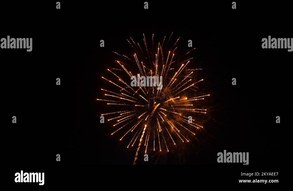 Amazing fireworks explosion in the night sky. slow motion. 3840x2160 ...