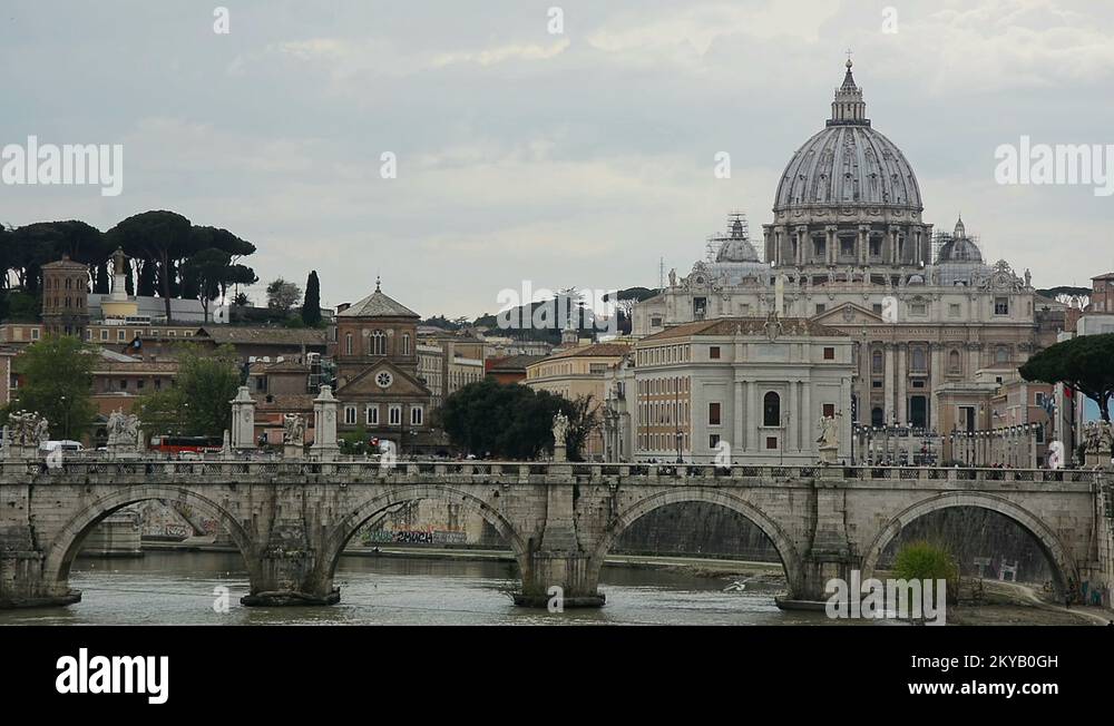Tiber bridge with st peters basilica Stock Videos & Footage - HD and 4K ...