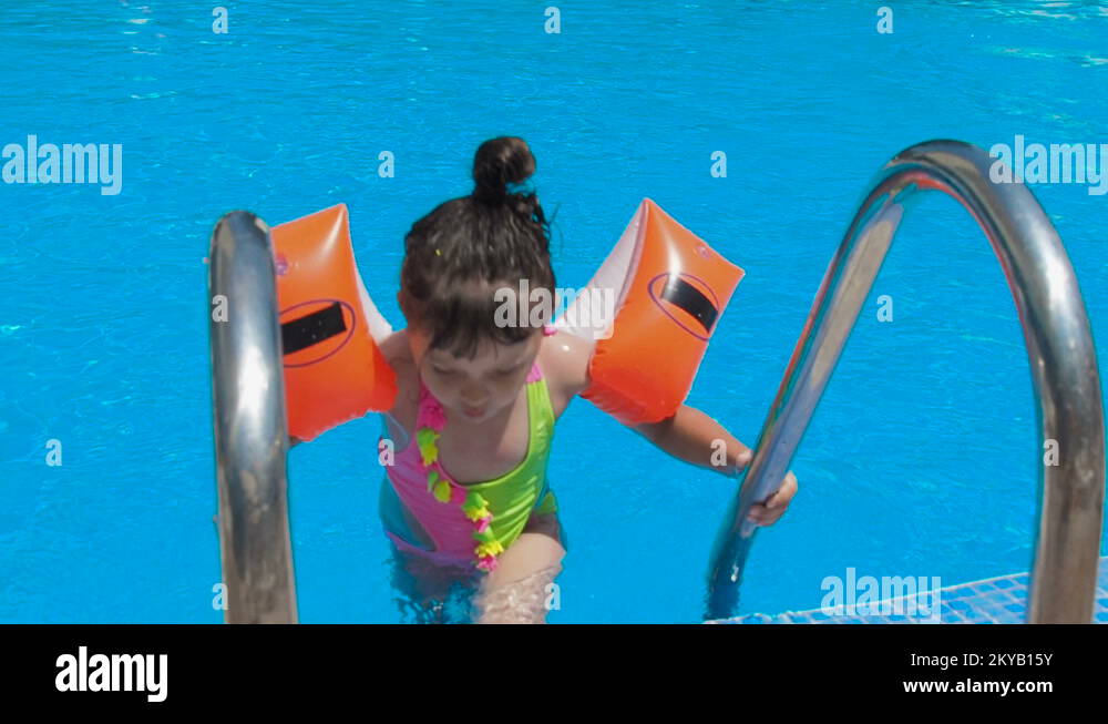 The child comes out of the pool Stock Video Footage - Alamy