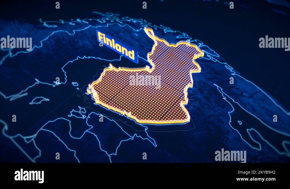 Finland map with bordering countries