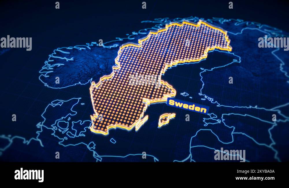 Sweden map with bordering countries