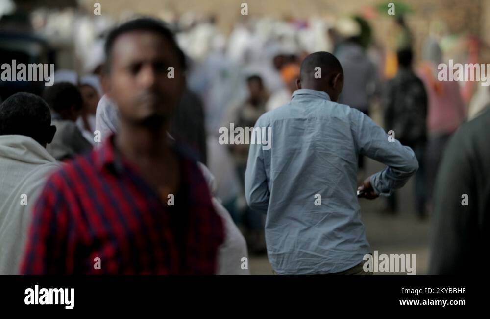Ethiopia Gondar Marketplace street scene in Mekelle poverty village ...