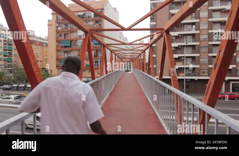 Man crossing pedestrian bridge Stock Videos & Footage - HD and 4K Video ...
