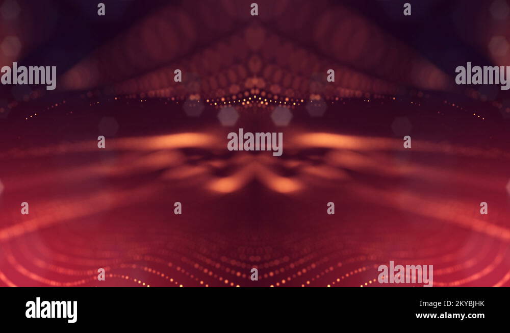 4k seamless 3d abstract animation with glow particles. Composition with ...