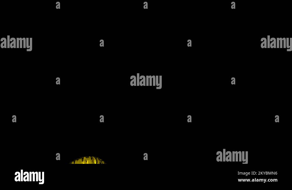 Gold helium balloons flying slow up. Realistic animation on green ...