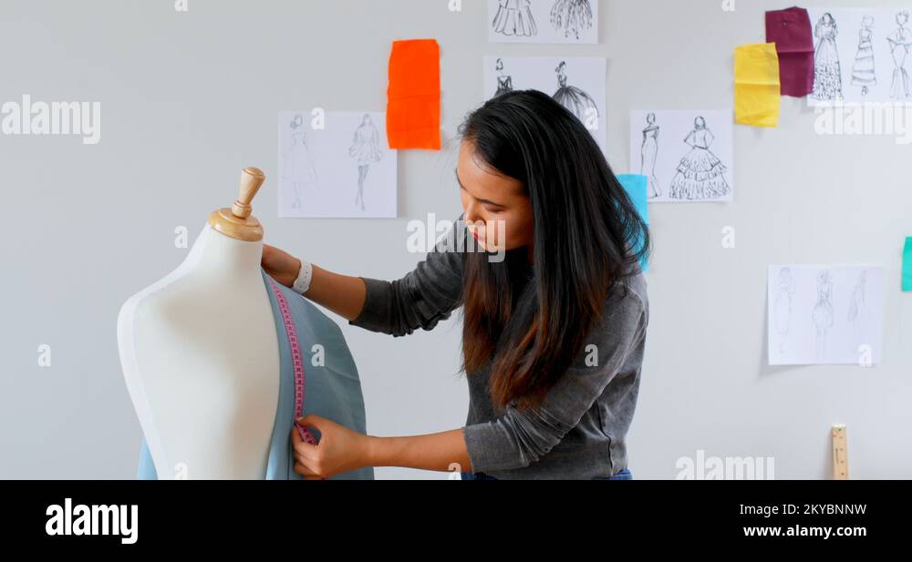 Female fashion designer measuring model Stock Videos & Footage - HD and ...