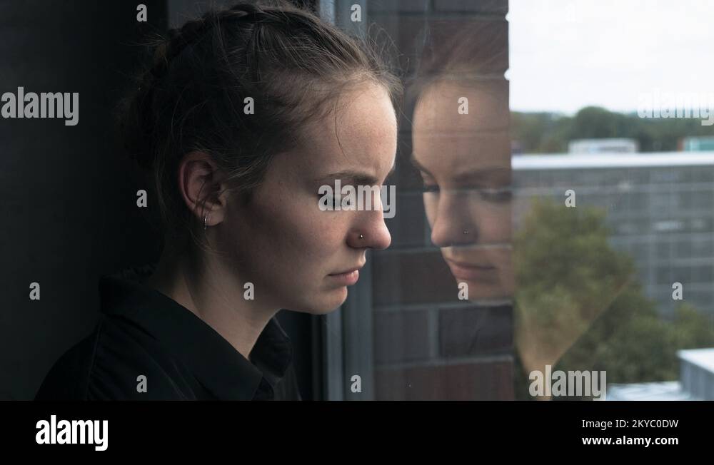 Woman leaning against glass window Stock Videos & Footage - HD and 4K ...