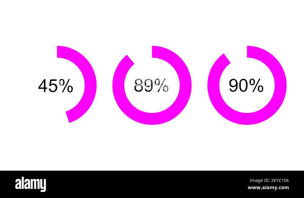 4K Purple Three Ring Reverse Pie Chart Percentage Infographics ...