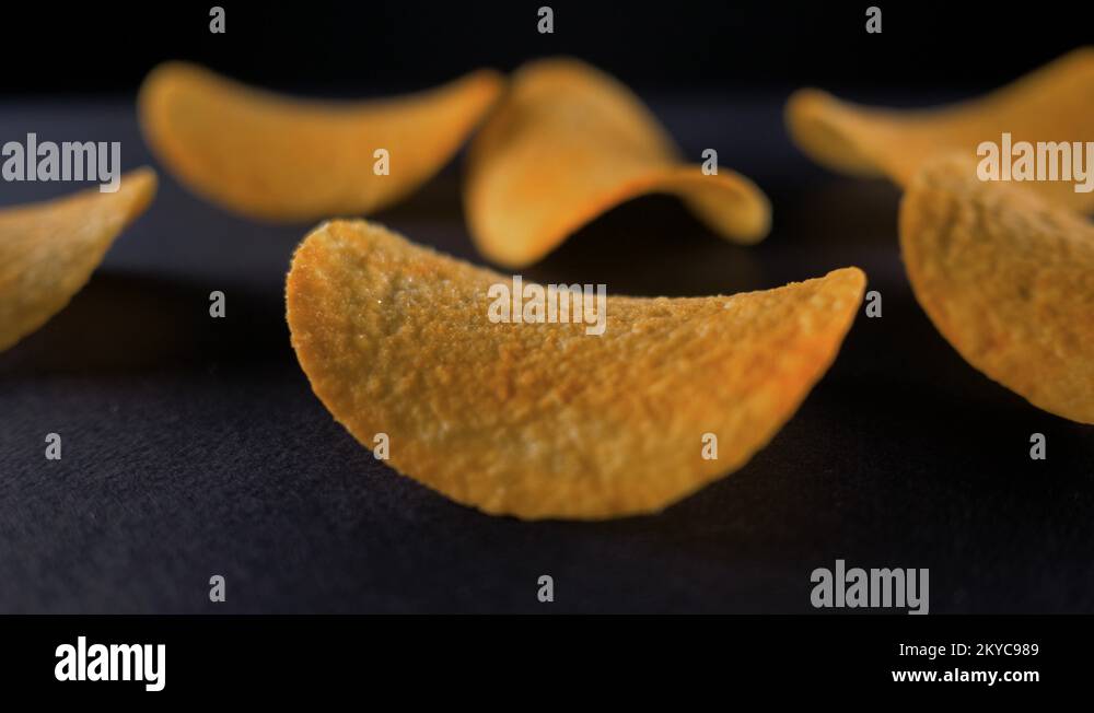 potato chips are on the table. Camera rotate. Pringles. Lays. 4k Stock ...
