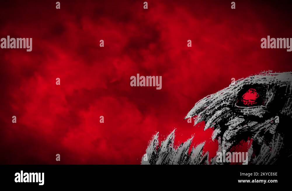 Angry monster head clicks its jaws 2D animation Stock Video Footage - Alamy
