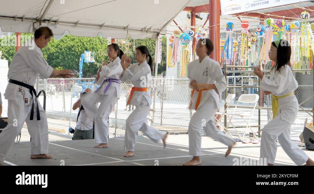 Japanese girls at Judo martial arts competition in Little Tokyo, Los ...