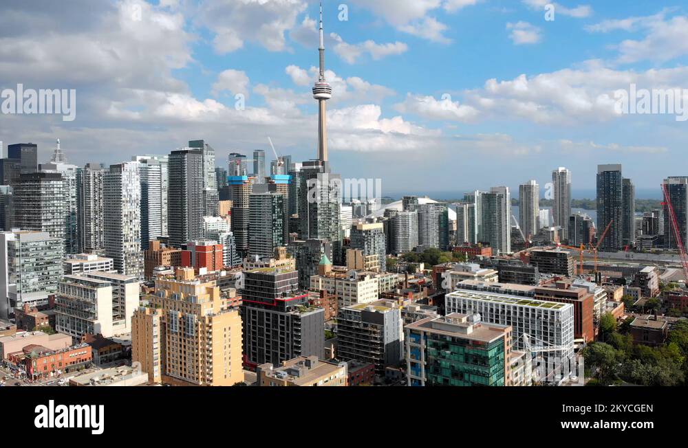 Toronto, Ontario, Canada, Aerial View of Downtown Toronto During Summer ...