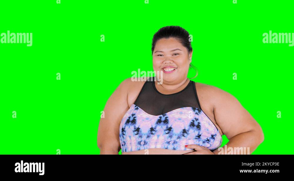 Overweight female model posing at camera Stock Video Footage - Alamy