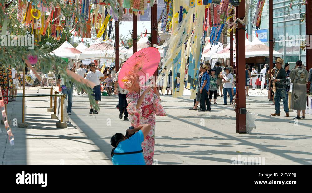 Japanese fashion model girl at Nisei week festival in Little Tokyo in ...