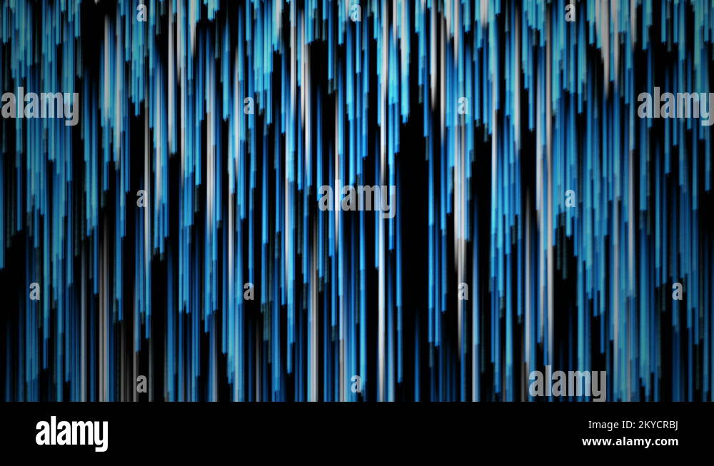 Blue lines rain falling down on black background. 4K animation Stock ...