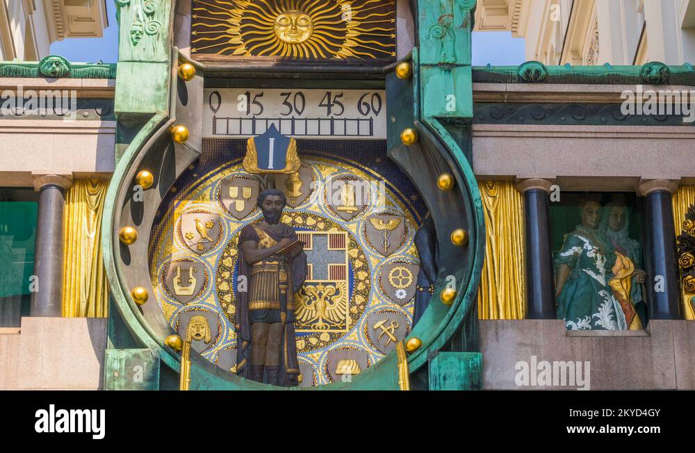 Ankeruhr - Anker clock, famous astronomical clock in Vienna, Austria ...