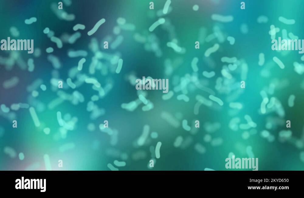 Animated motion graphics bacteria dust particle liquid air float ...