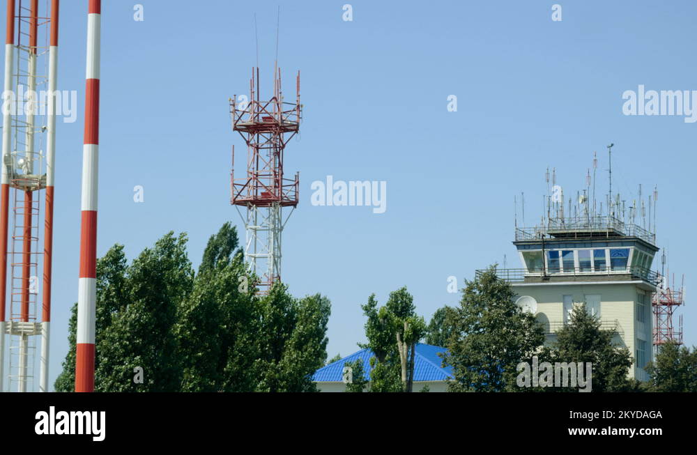 Exterior view of air traffic control tower. 4K Stock Video Footage - Alamy