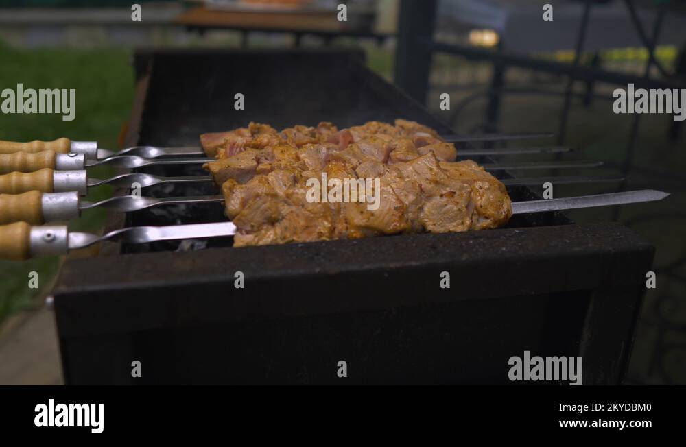 BQQ on open fire Stock Video Footage - Alamy