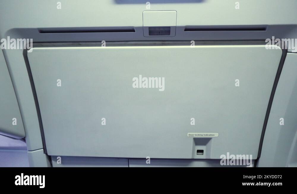 Airplane door seen from inside Stock Video Footage - Alamy
