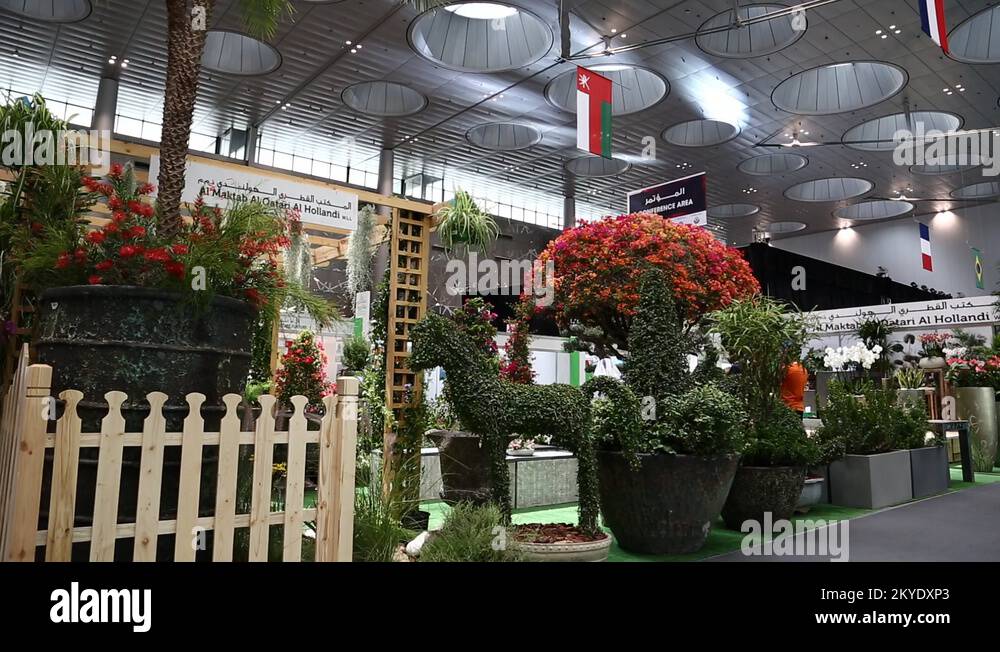 People in Doha Exhibition and Convention Centre, Qatar Stock Video ...