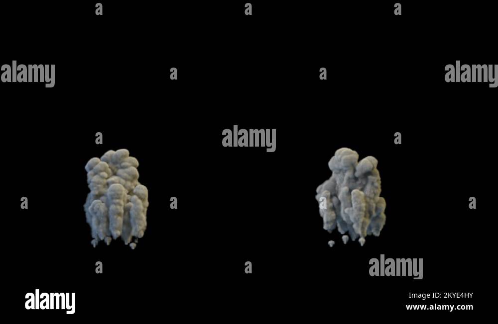 Volcano eruption, dense gray smoke, with alpha mask Stock Video Footage ...