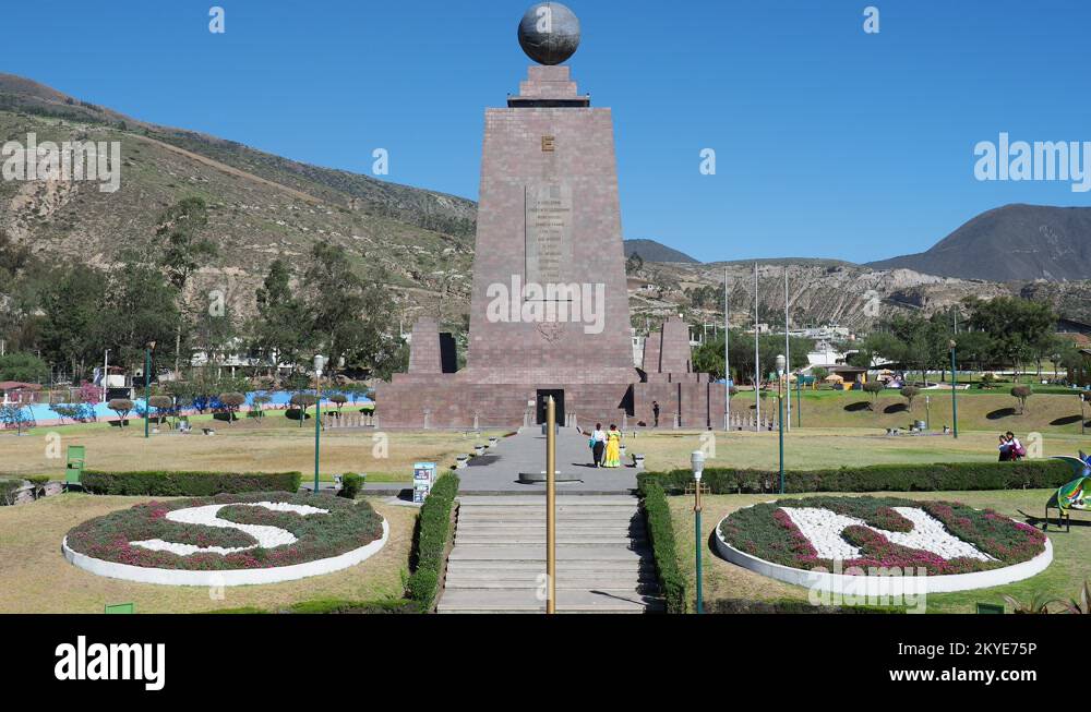 Monument to the Equator in Middle of the World City, Ecuador Stock ...