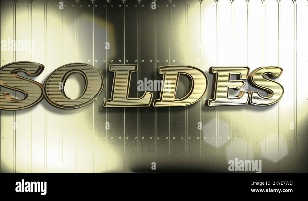 French Sale Gold 3D Text Looping Animation Stock Video Footage - Alamy