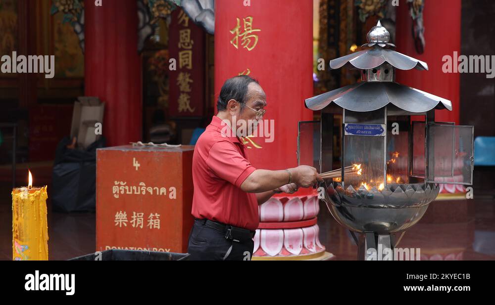 Chinese man praying shrine Stock Videos & Footage - HD and 4K Video ...