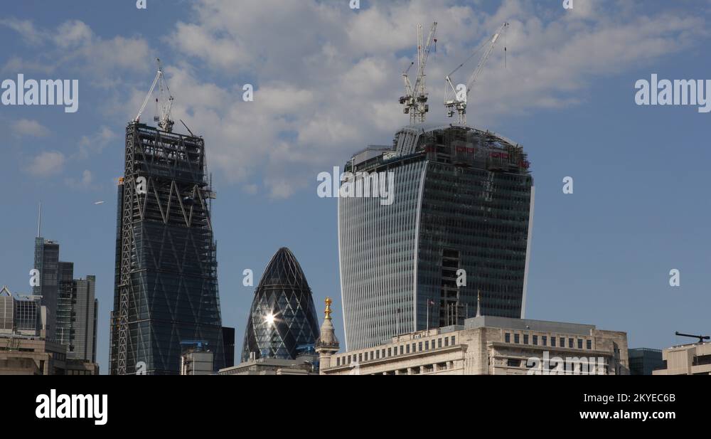 London City Skyline with New Development Under Construction Building ...