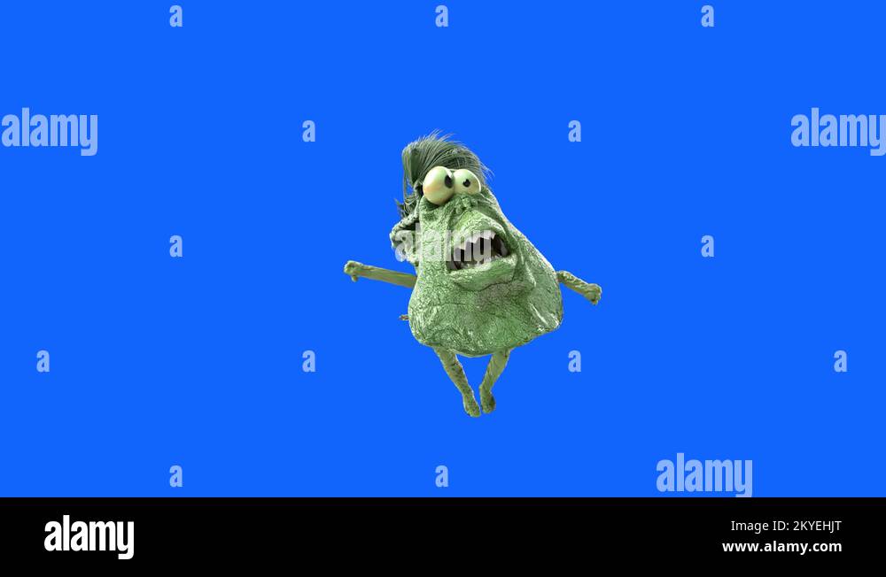 cartoon germs bacteria viruses on white background 3D render Loopable ...