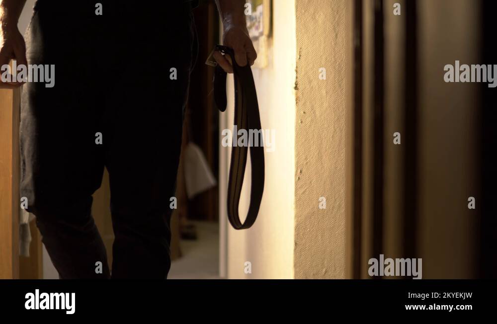 Domestic Child Abuse Concept With Father Approaching With Belt Stock ...
