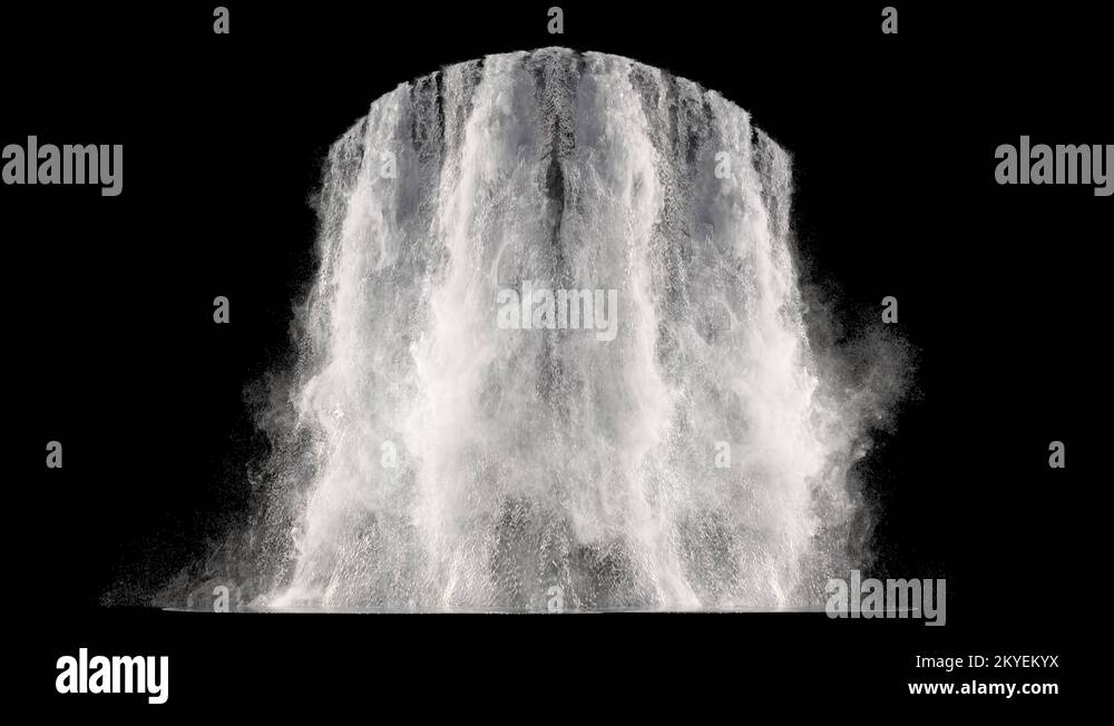 waterfall texture seamless loop, 4k, isolated on black with alpha Stock ...