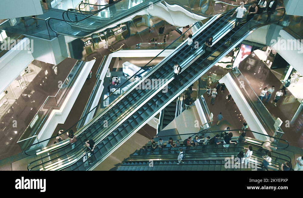 Shopping mall crowd of people. Very busy full of clients mall complex Time lapse Stock Video ...