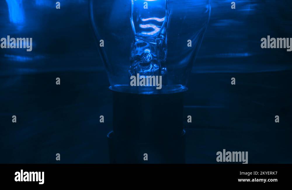 Emergency flashing blue light beacon. Fire police ambulance vehicle ...