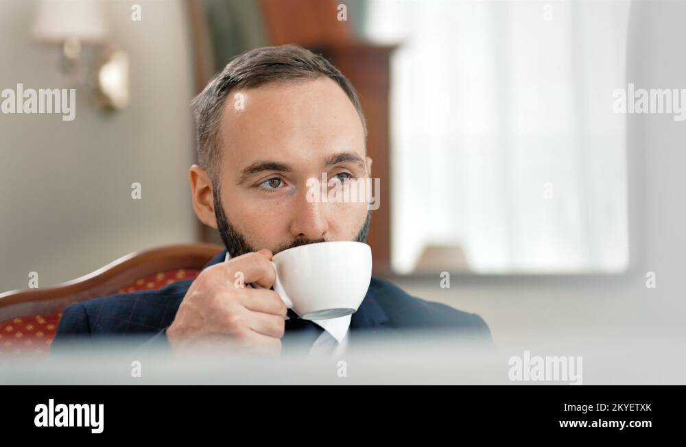 Portrait businessman having tea Stock Videos & Footage - HD and 4K ...